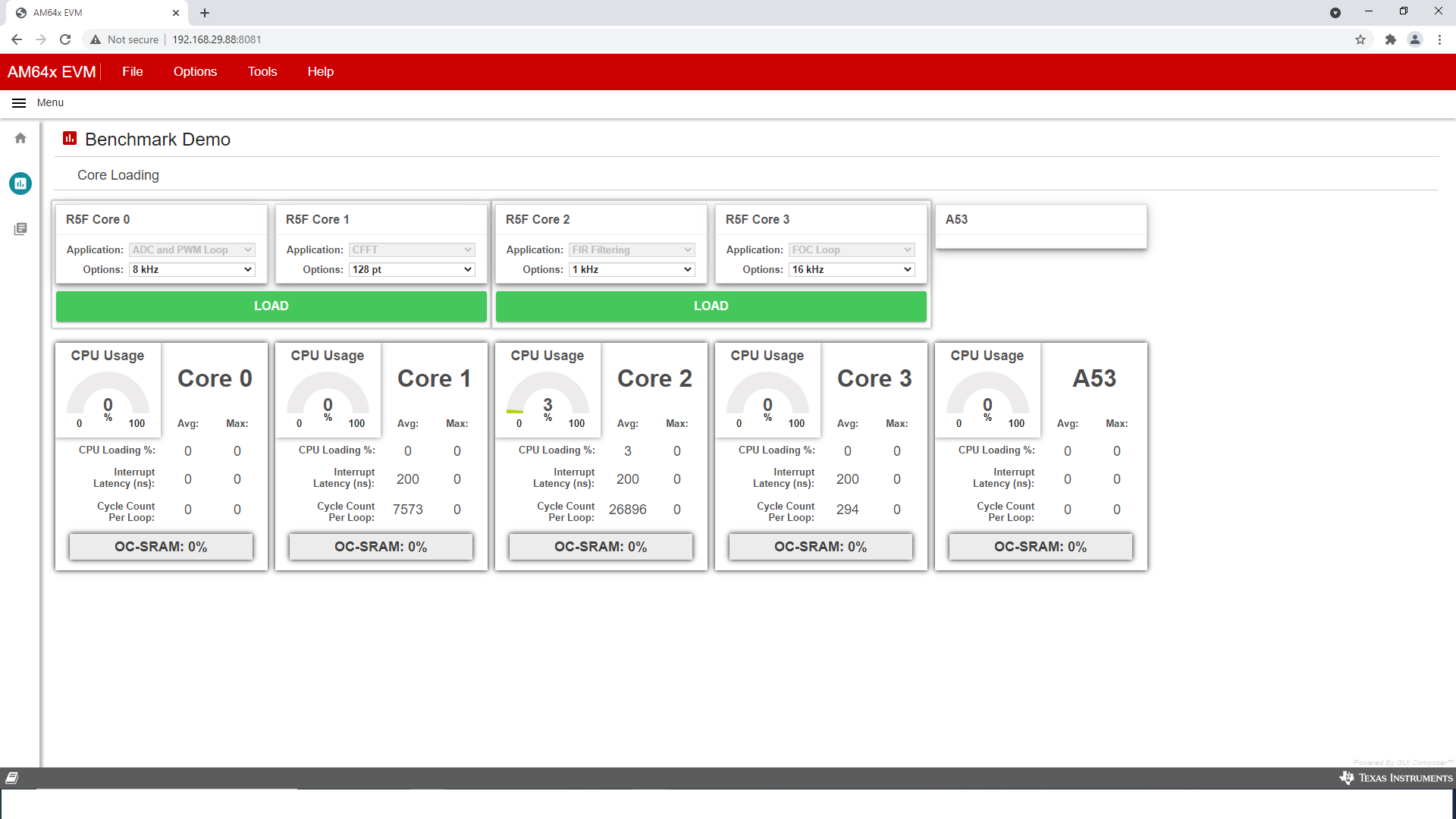 7.1. Benchmark Demo - User Guide — Processor SDK AM64X Documentation